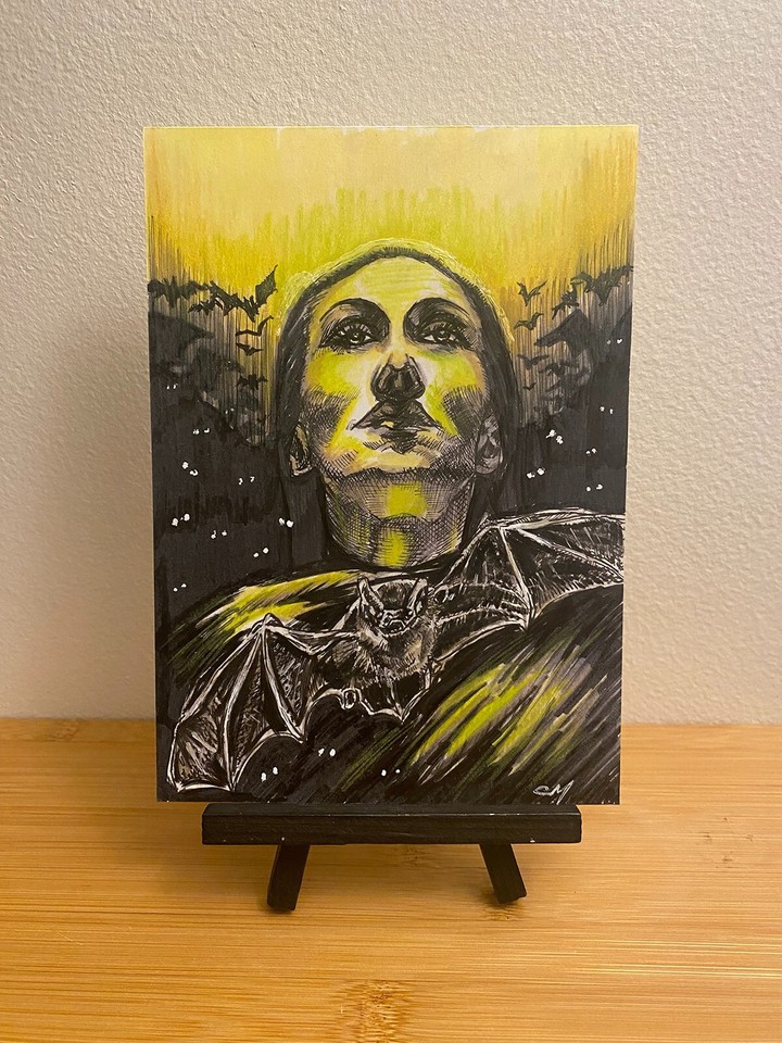 Dracula's Daughter Countess Marya Zaleska 1/1 Hand Drawn 5x7 Sketch by ...