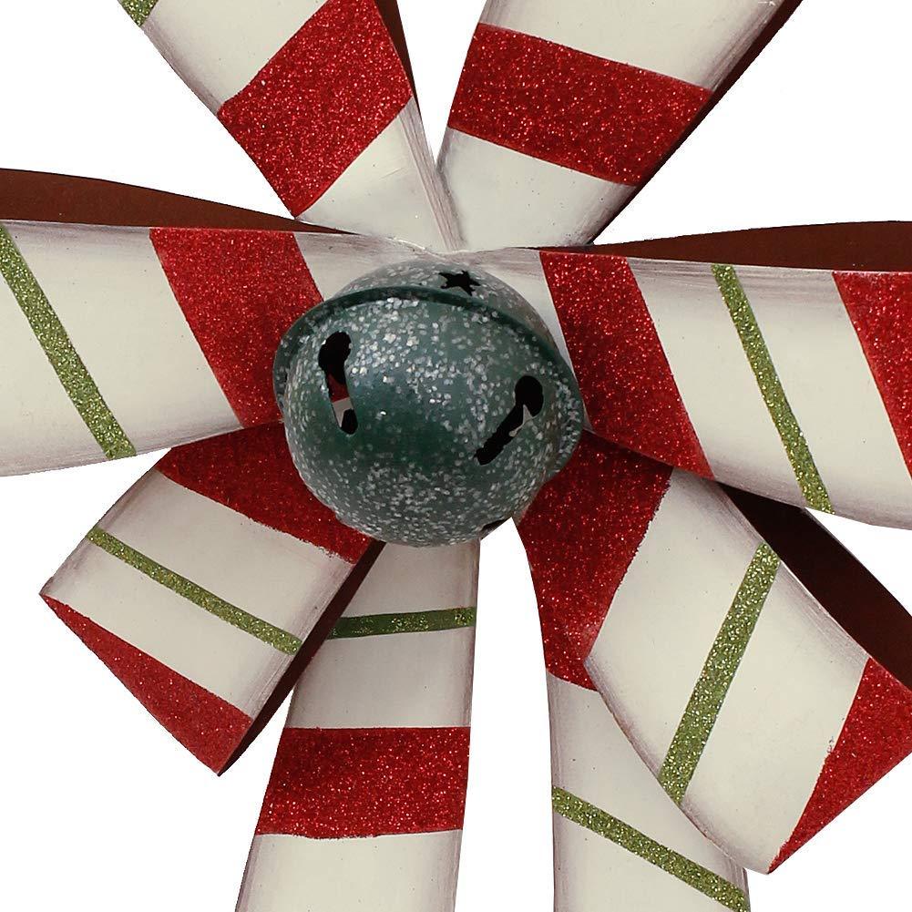 Metal Striped Candy Bow Holiday Decor Christmas Hanging Wall Decoration ...