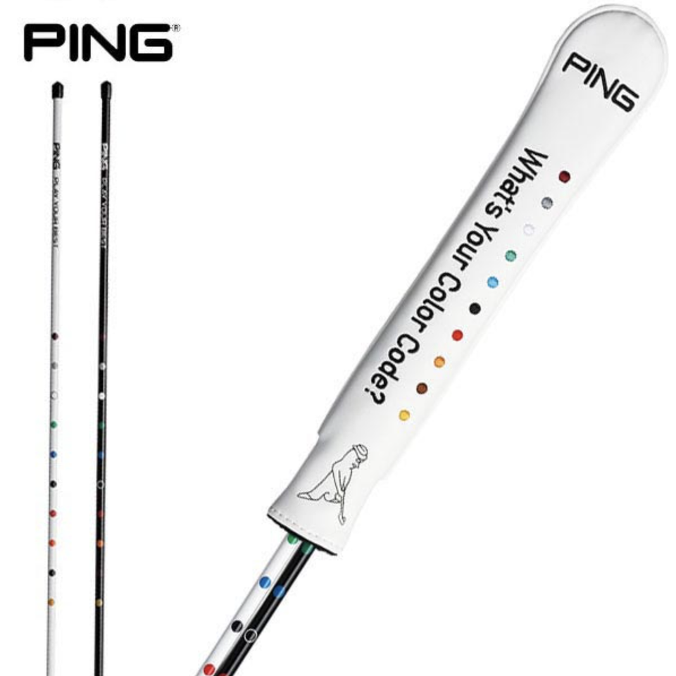 Ping Golf Alignment Stick + Cover Black & White Set Swing Training ...
