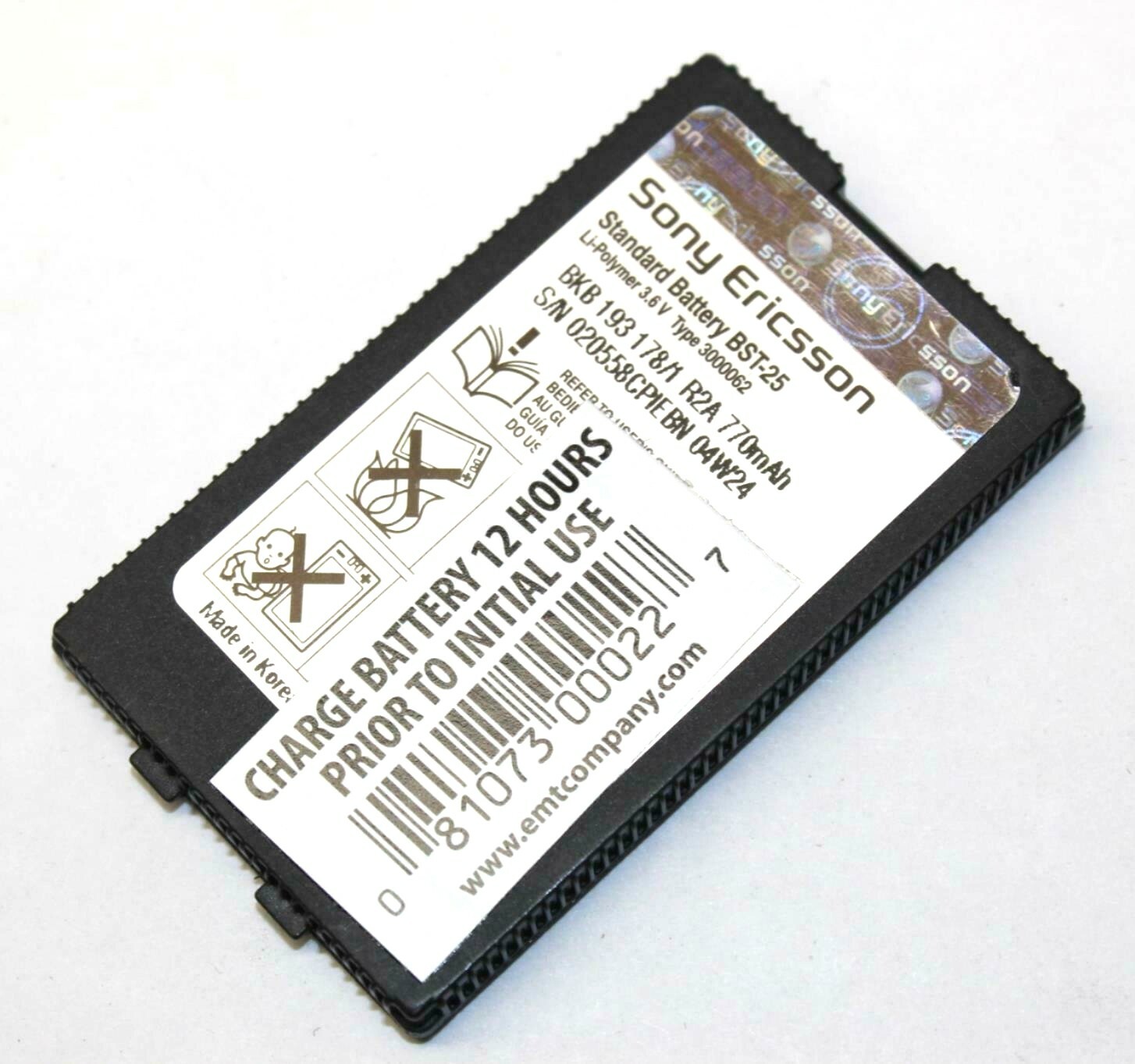 Sony Ericsson BST-25 Cellphone Battery 3.6V 770mAh for T606 T608 T610 ...