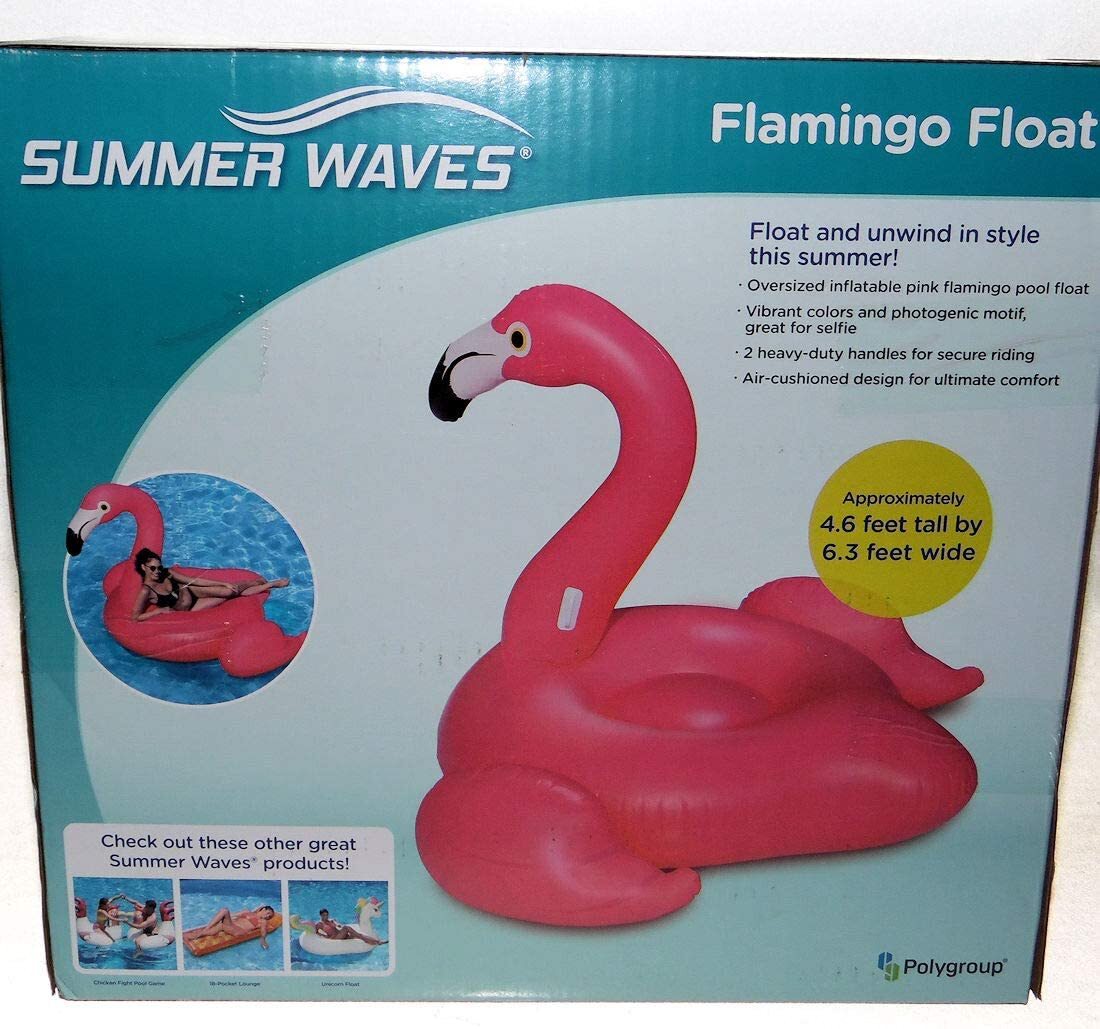 Large Pink Flamingo Pool Beach Inflatable Float Raft 79 inches Long NEW ...