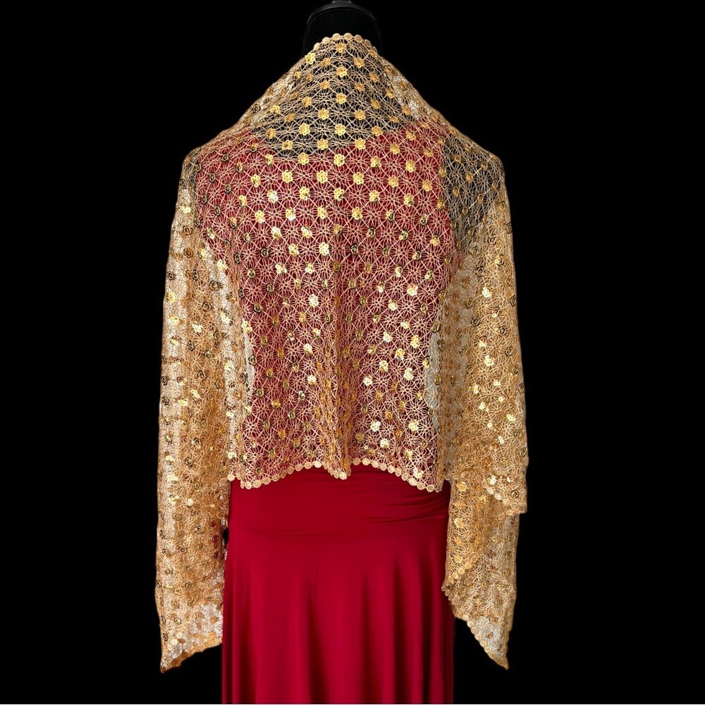 Sequin Open Weave Scarf Evening Shawl Gold Silver B14 | eBay