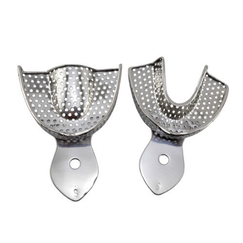 Dental Stainless Steel Autoclavable Metal Impression Trays S/M/L Upper ...