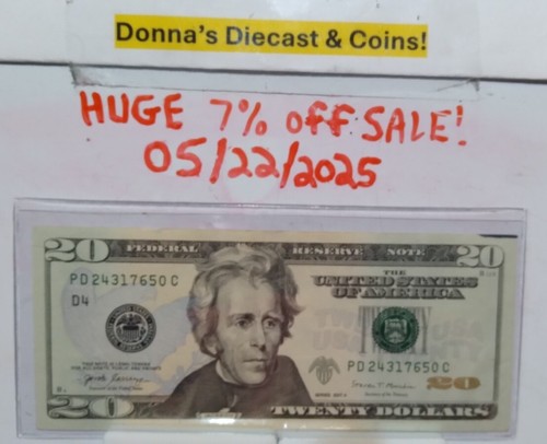 2017 $20 DOLLAR BILL FANCY SERIAL NUMBER BROKEN LADDER ALL 8 DIGITS 0-7 ...