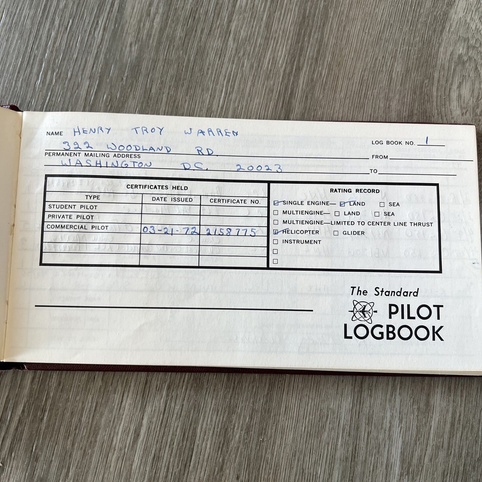 1967 "The Standard Pilot Logbook" Book | eBay