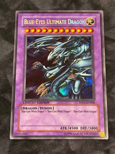 Yugioh Blue-Eyes Ultimate Dragon RP01-EN000 Secret Rare 1996 Original ...