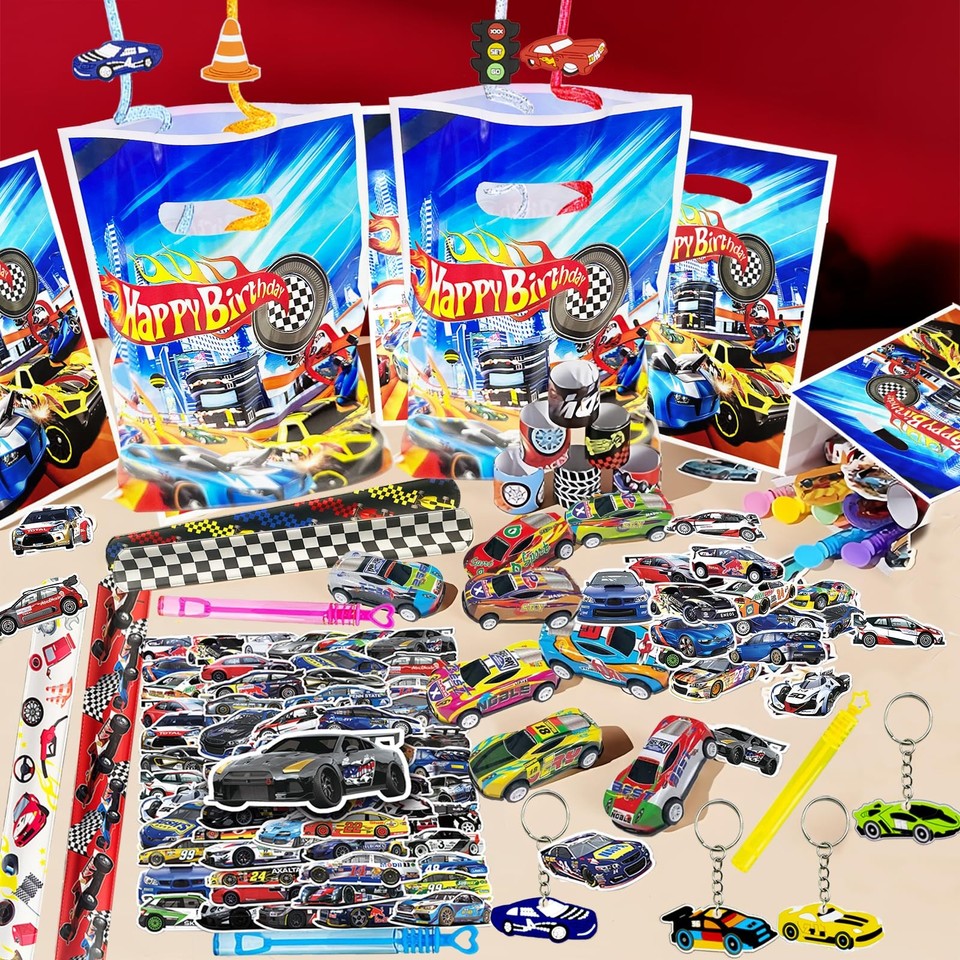 122 Pcs Race Car Party Favors Cars Birthday Party Supplies For ...