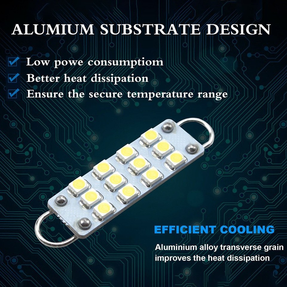 44mm LED Light 561 562 567 LED 12SMD Door Trunk Light Bulb License ...