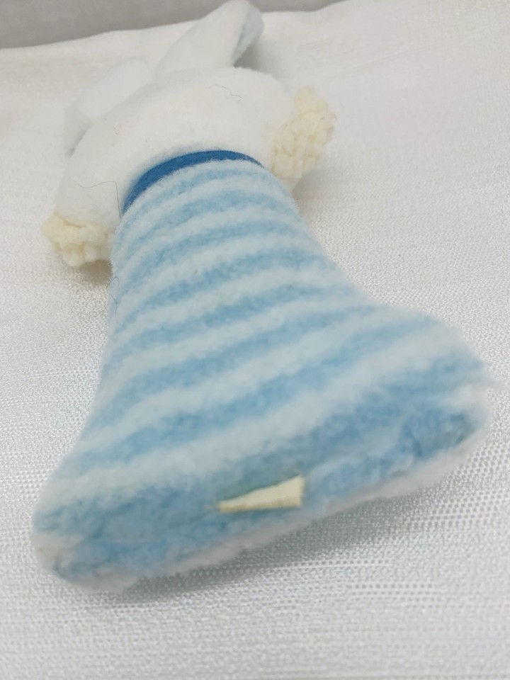 Vtg Eden Plush Stuffed Bunny Rabbit Striped Baby Rattle Adorable Soft ...