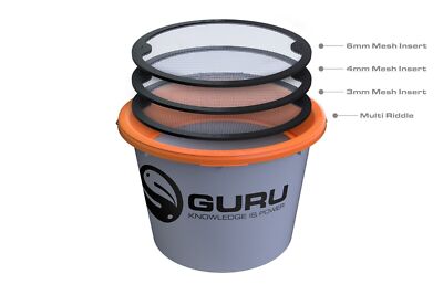 Guru Bait Bucket w/ Lid 18 L Riddle Groundbait Coarse Carp Fishing ...