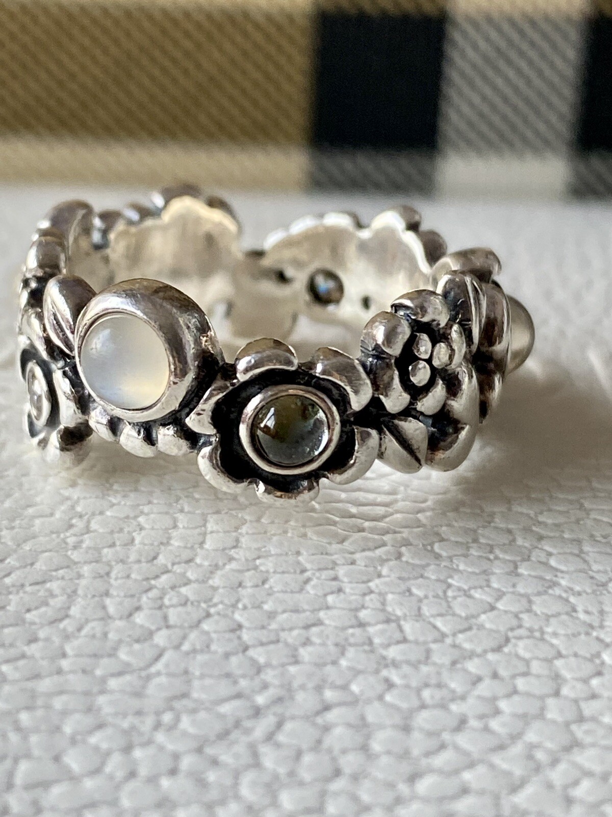 Pandora Nature’s Serenity Moonstone & Topaz Ring Size… - Gem