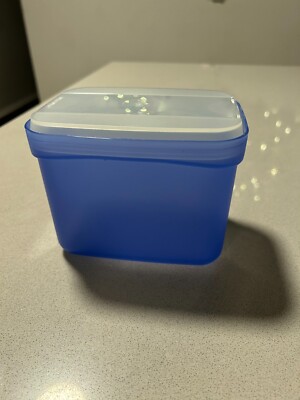 Tupperware blue rectangle Container with tilting lid | eBay