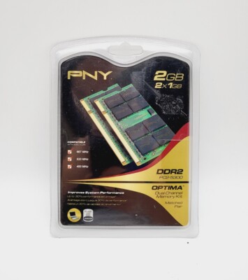 PNY 2 GB Kit (1GB each) DDR2 PC2-5300 Optima Dual Channel Memory Kit ...