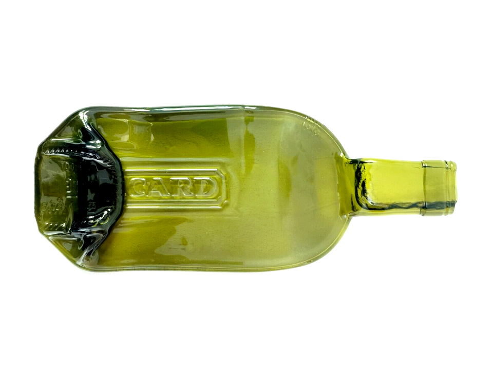 PRE OWNED KILN MELTED GLASS RICARD BOTTLE TRAY PLATTER TRINKET KEY DISH ...