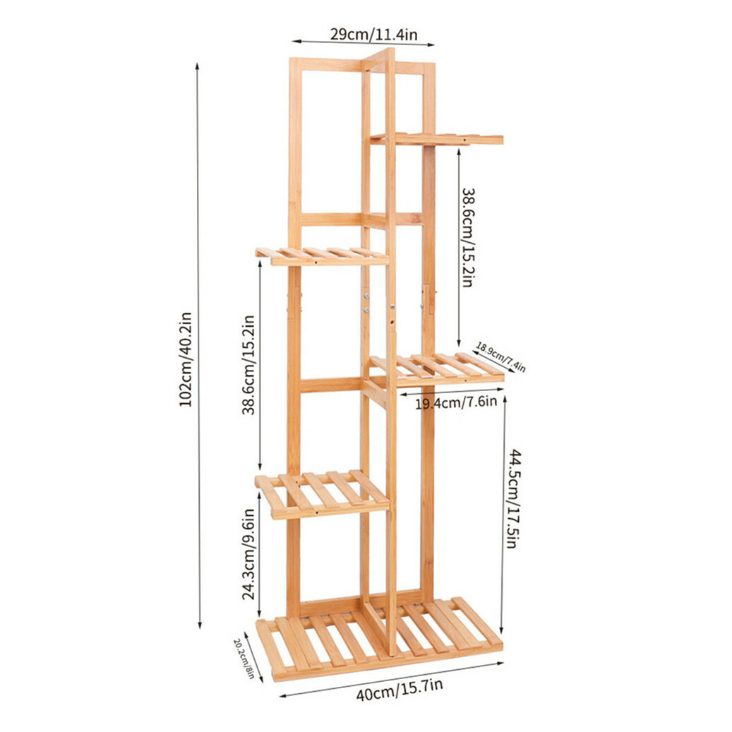 Multi-tiers Wood Plant Stand Corner Ladder Flower Rack Display Shelf In ...