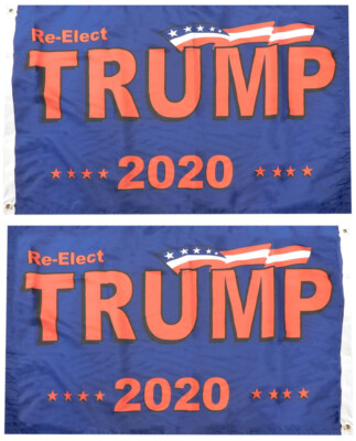 Re-Elect Trump 2020 Double Sided 100D Woven Poly Nylon 2x3 2'x3' Flag ...