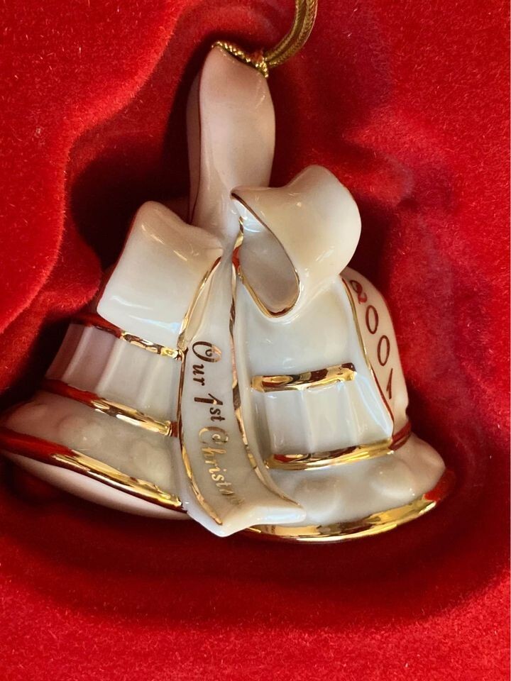 Lenox 2001 OUR 1ST CHRISTMAS Porcelain Wedding Bells Ornament MIB | eBay