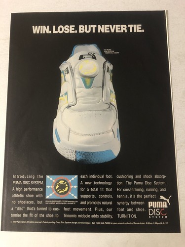 1992 Puma Disc System Shoes Vintage Print Ad Advertisement pa25 | eBay