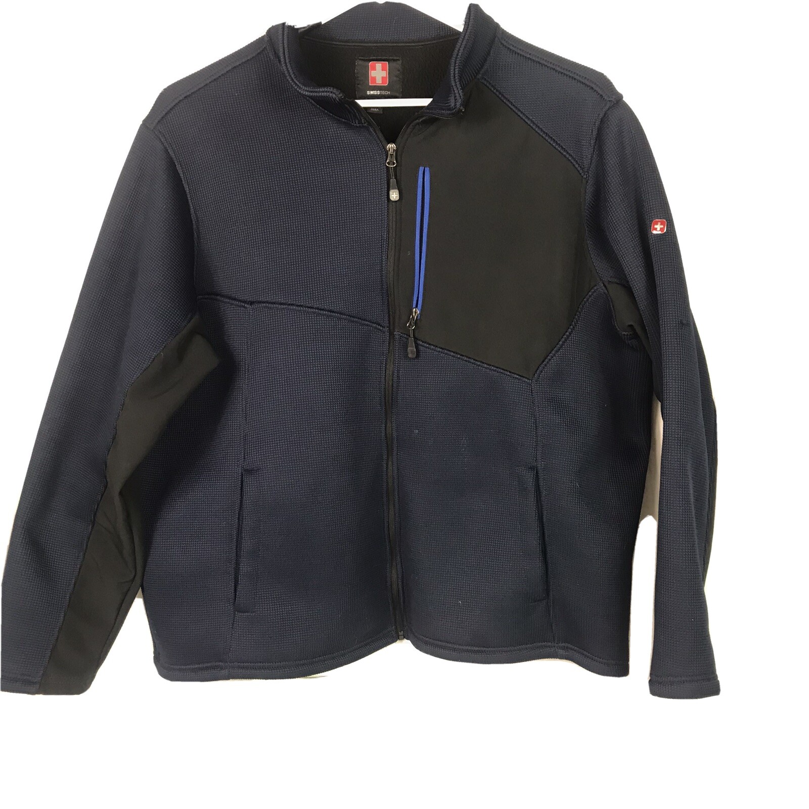 Mens Swiss Tech Fleece Lined Full Zip Soft Shell Blue… - Gem