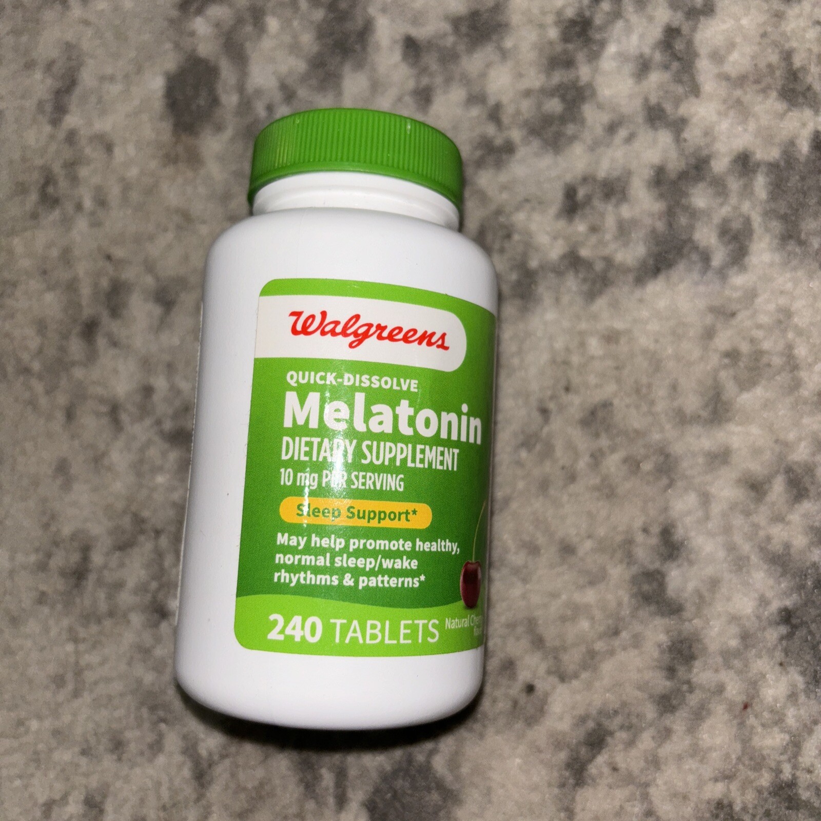 240 Walgreens Melatonin 10 mg Quick Dissolve Tablets, Sleep Aid, Cherry ...