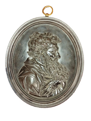 ELDERLY PROFILE. RELIEF IN BRONZE PATINATED IRON. FRANCE. XIX CENTURY ...