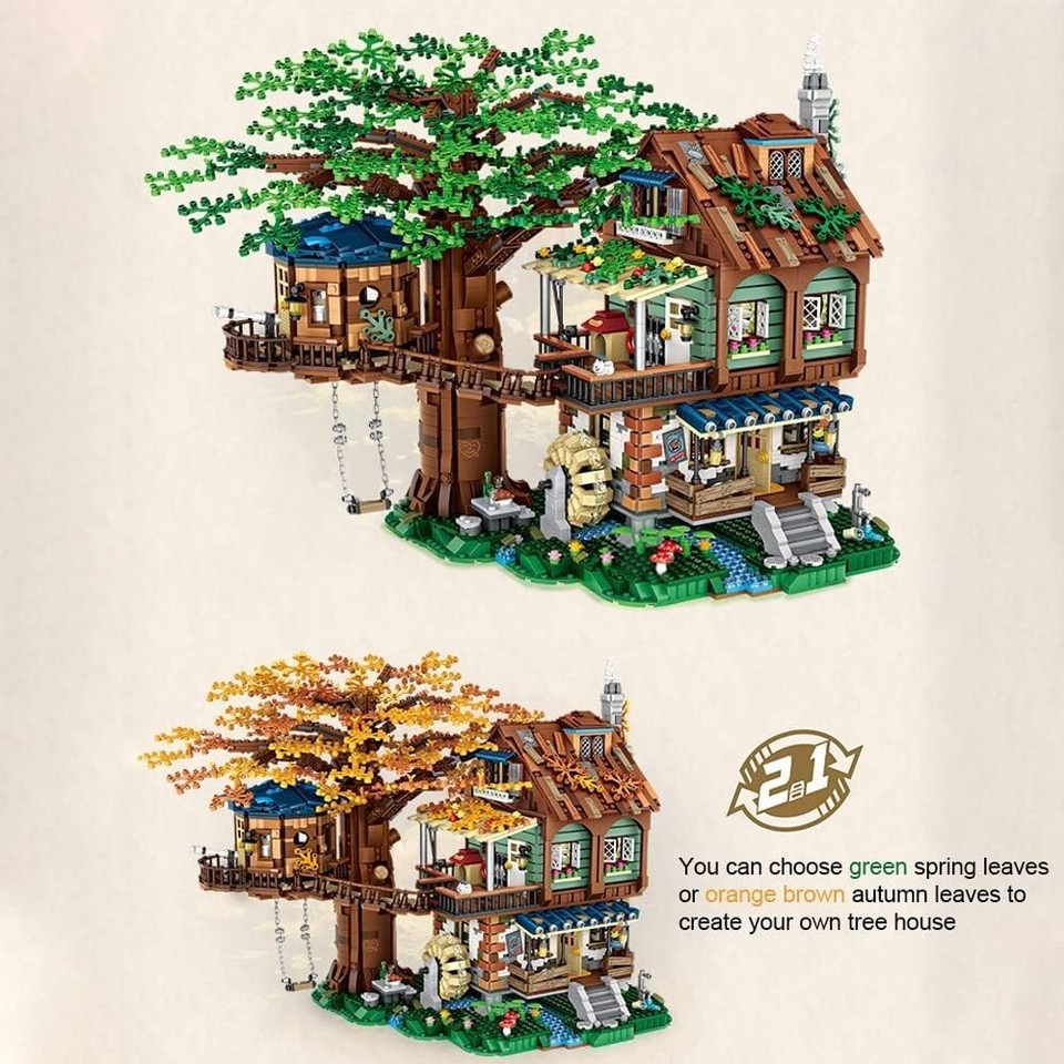 Mini Blocks 1033 Tree House Building Kit 4761Pcs Ideas Forest Loz 1033 ...