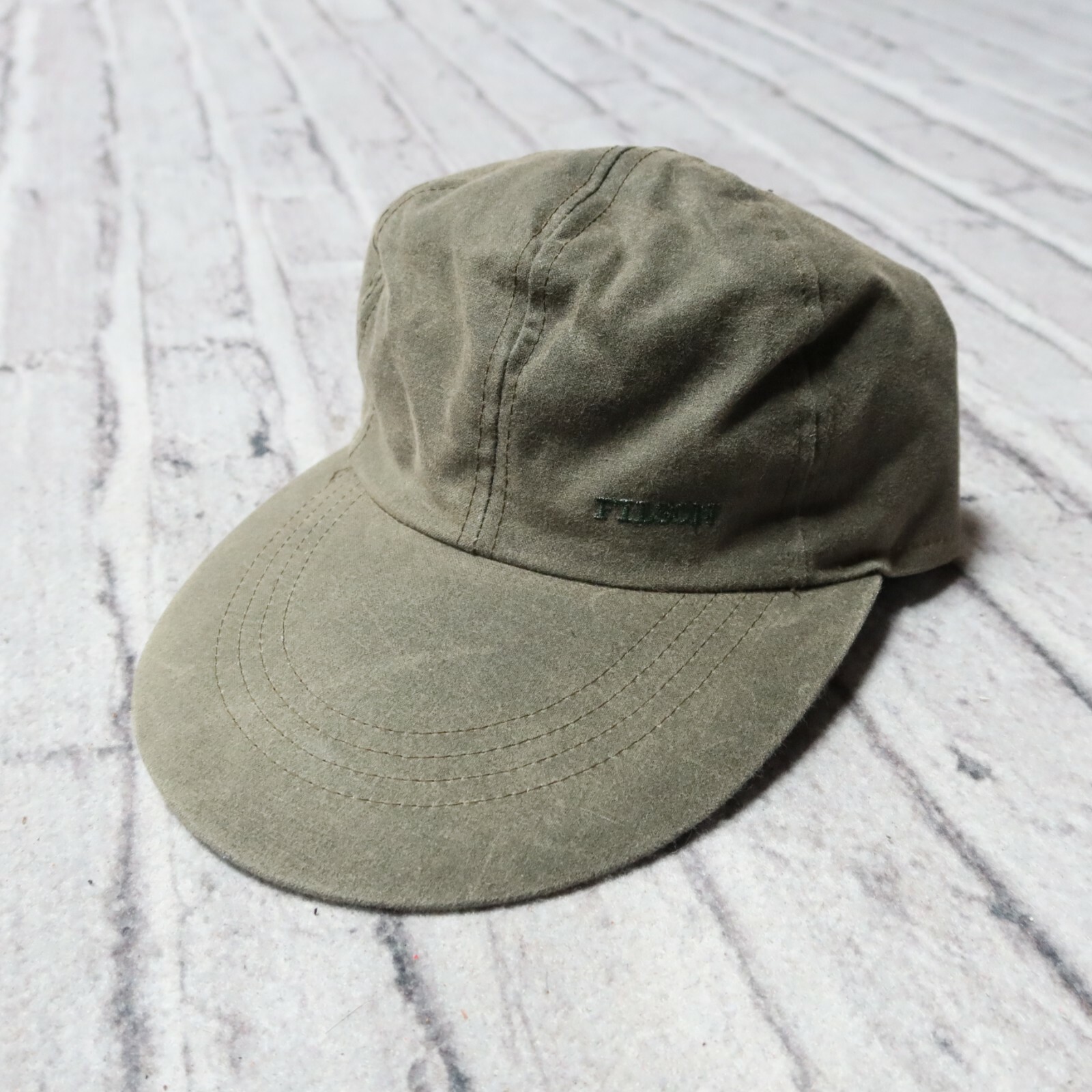 Vintage Filson Tin Cloth Long Bill Hat Cap Wax Cotton Fishing Hunting ...