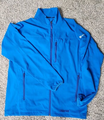 Men's MARMOT Bright Blue M3 Softshell Zip Jacket Size XL Microsoft ...