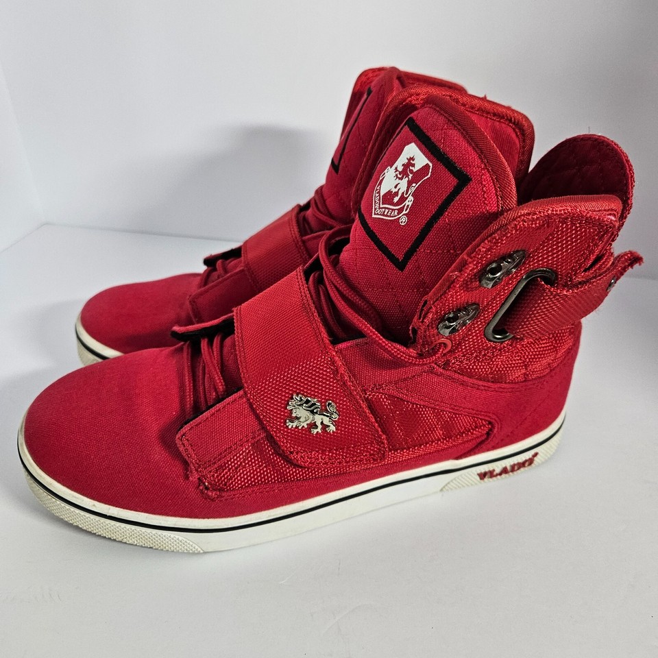 Vlado LA Atlas II Red Mono Canvas Mens Streetwear Skate Sneaker Shoe ...