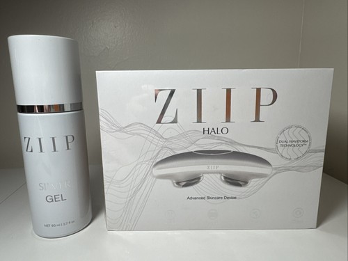 Ziip Halo Microcurrent Dual Waveform Device w/gel + Extra 2.7 oz Silver ...