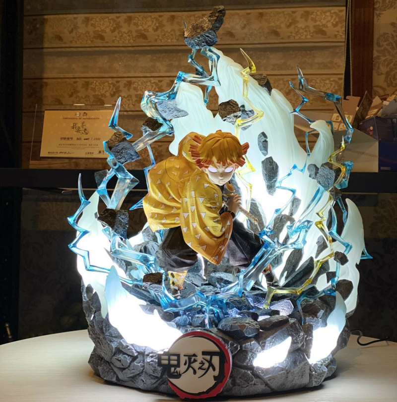 Agatsuma Zenitsu Resin Infinity Studio Statue with lights Demon Slayer ...