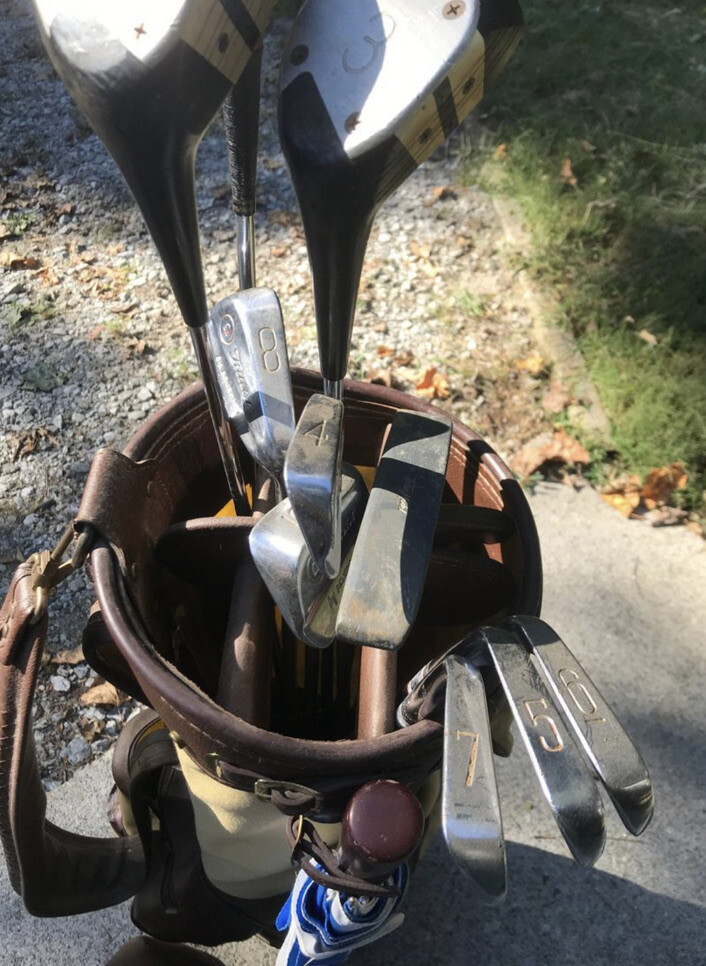 Brown Vintage Leather AJAY Golf Bag | eBay