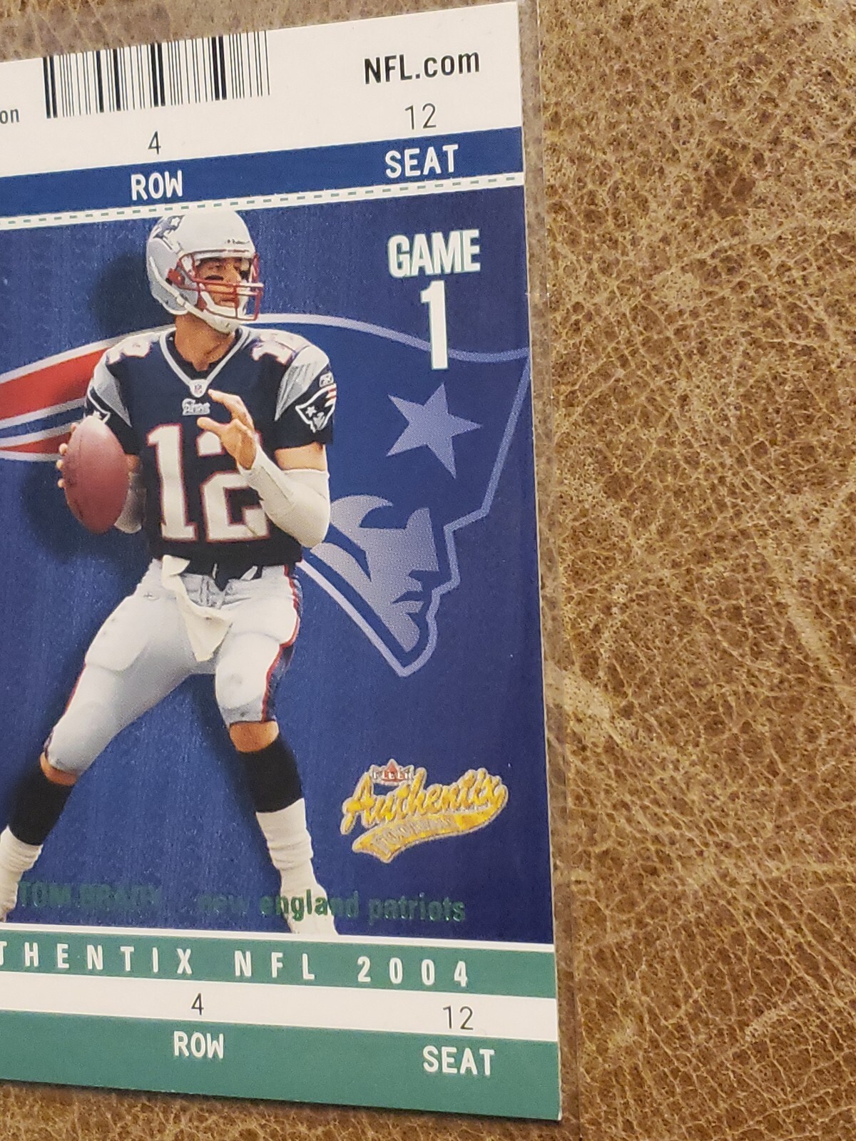 2004 Fleer Authentix Tom Brady General Admission Green #/100 Patriots ...