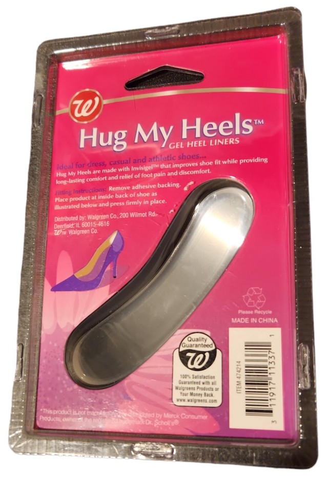 Walgreens Hug My Heels Gel Heel Liners Womens Dress Casual Athletic 1 ...