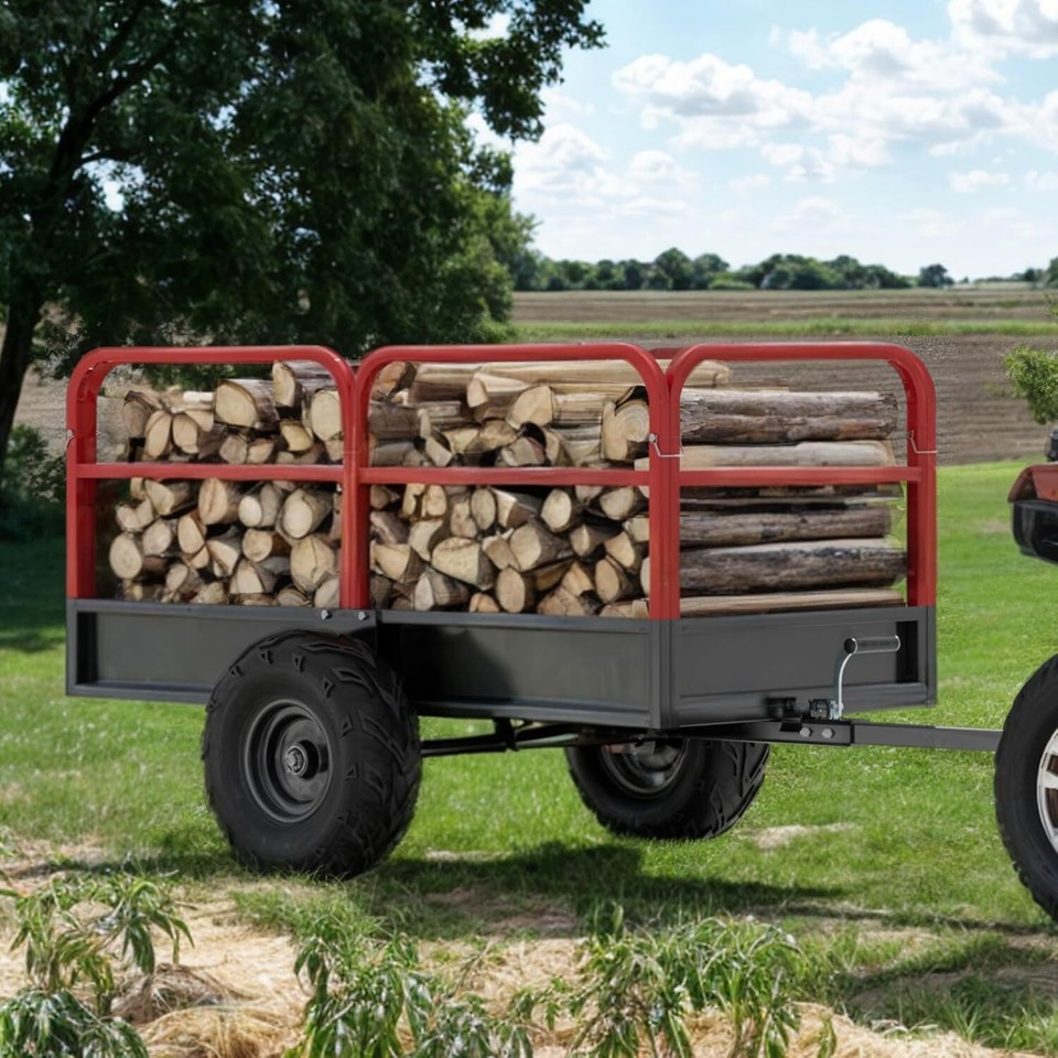 Yard Garden Trailer Pull Behind Trailer 1500lbs ATV Trailer Dump Cart ...