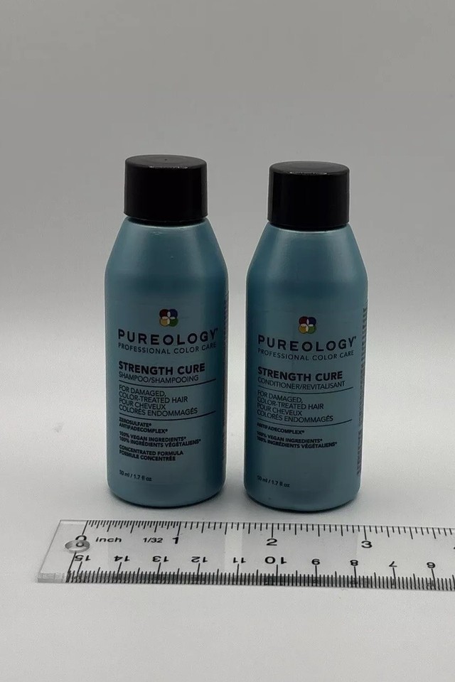 NEW Pureology Strength Cure Shampoo & Conditioner Travel Set 50ml/1.7oz ...