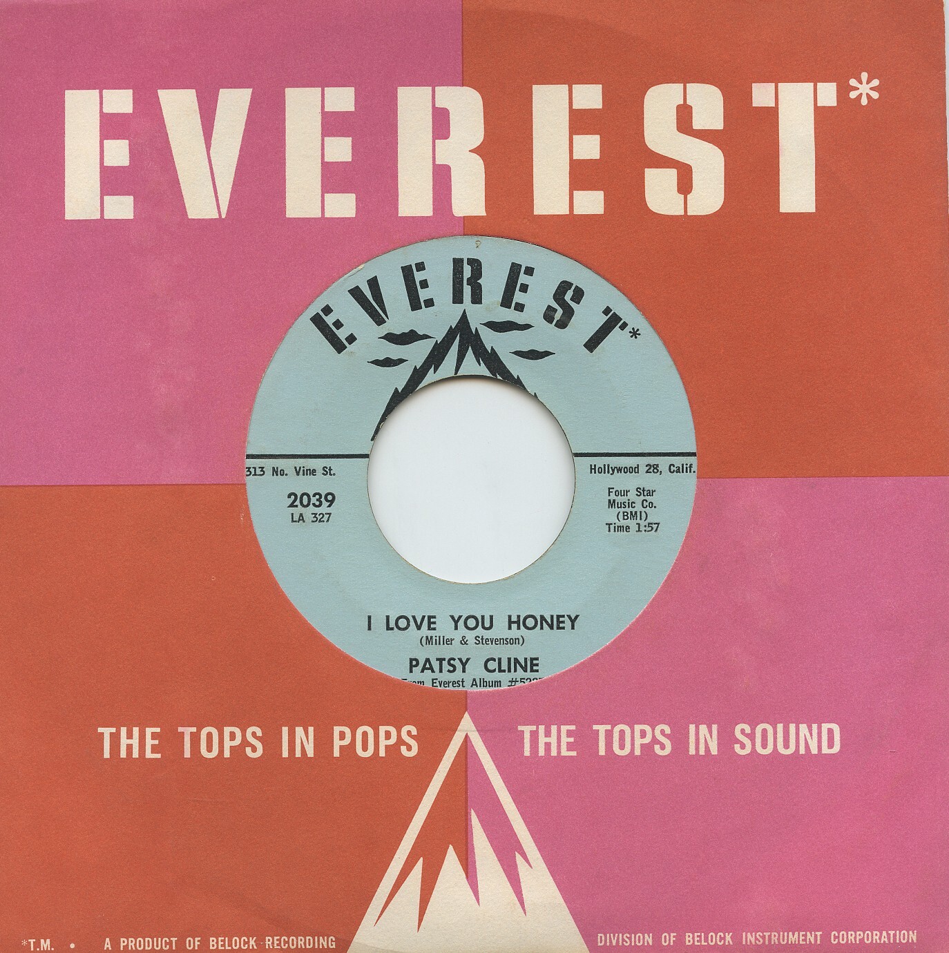 Rare Country 45 - Patsy Cline - I Love You Honey - Everest # 2039 | eBay