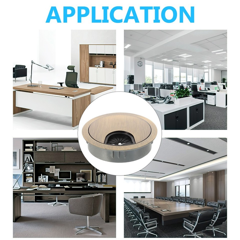 2 Pcs Zinc Alloy Desktop Cable Hole Plug Round Wire Hole Cover Cord ...