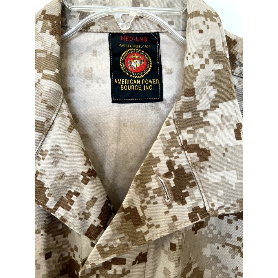 American Power Source Marine Camo Med-Lng Military Jacket Desert Marpat ...