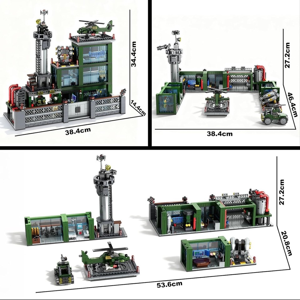 Military Base Building Set for Adults – 1753 PCS Army Model Kit with ...