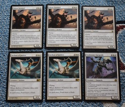 MTG 6x White Rare Silent Sentinel, Voidstone Gargoyle, Archon of ...