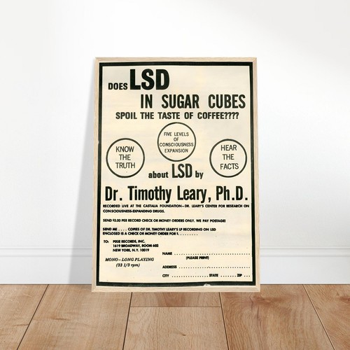 Timothy Leary LSD Sugar Cubes Vintage Advertisement Framed Poster | eBay