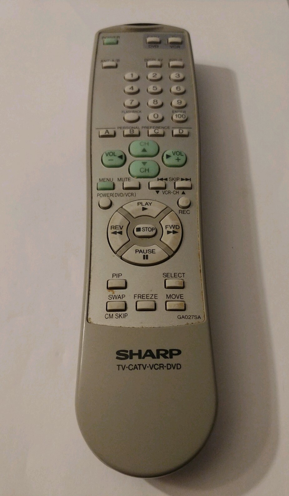 SHARP GA027SA TV/CATV/VCR/DVD Remote - 27U-F810, 27U-S710, 32U-F800 | eBay