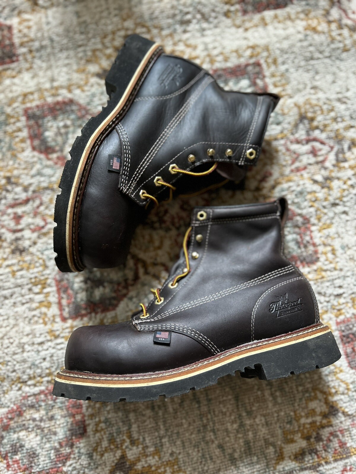 Thorogood Emperor Toe 6" Work Boots Men's Size 8.5 D Brown 804-4367 Pre ...