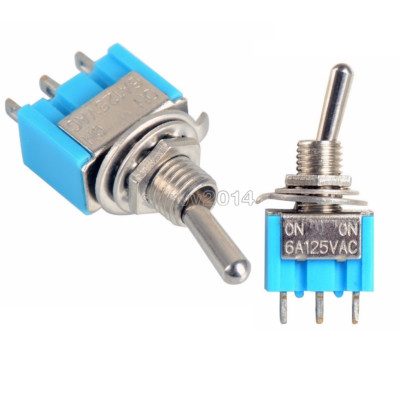 2/5/10PCS Blue Mini MTS-102 3-Pin SPDT ON-ON 6A 125VAC Miniature Toggle ...