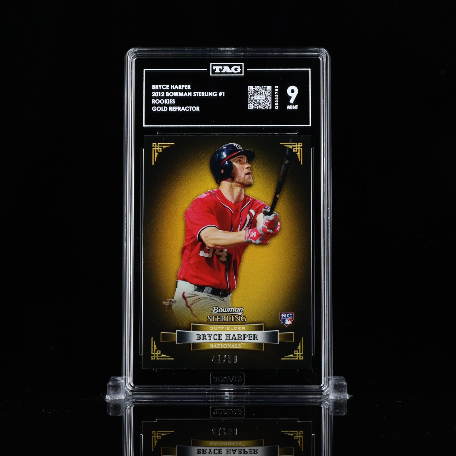 2012 Bowman Sterling #1 BRYCE HARPER GOLD REFRACTOR Rookie RC TAG 9 | eBay