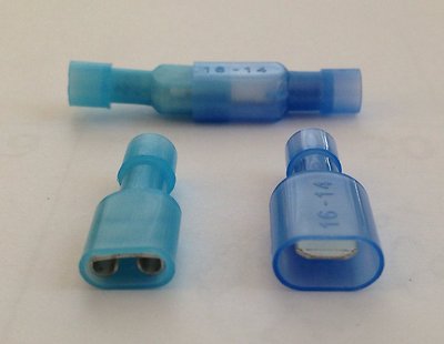 Blue Nylon Fully Insulated Male-Female Quick Disconnect Connectors 16 ...