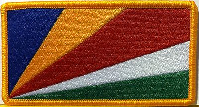 Seychelles Flag Patch W/ VELCRO® Brand Fastener Gold Emblem | eBay