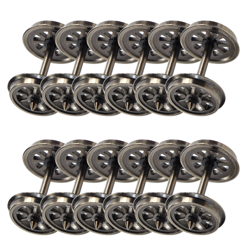 24pcs HO Scale 38" Metal Spoked Wheels for Model Trains 1:87 DC Wheels ...