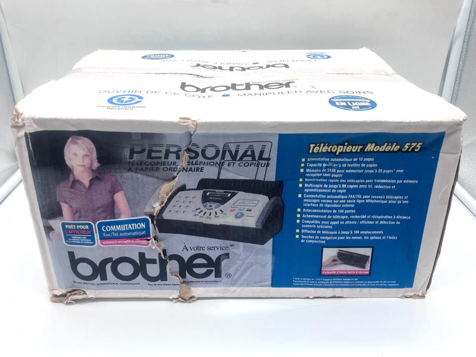 Brother Personal FAX-575 Plain Paper Fax Machine Phone Copier - NEW IN ...